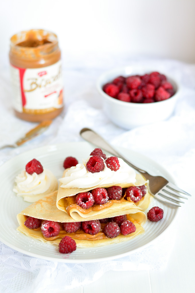 Raspberry Biscoff Crepes | Garnish & Glaze - Garnish & Glaze
