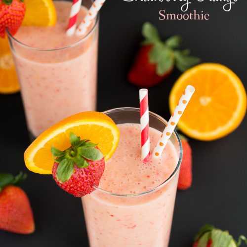 Strawberry Orange Sunrise Smoothie - Garnish & Glaze