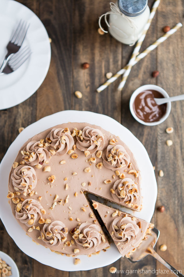 Banana Hazelnut Cake - Garnish & Glaze