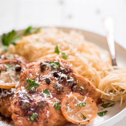 Lemon Chicken Piccata - Garnish & Glaze