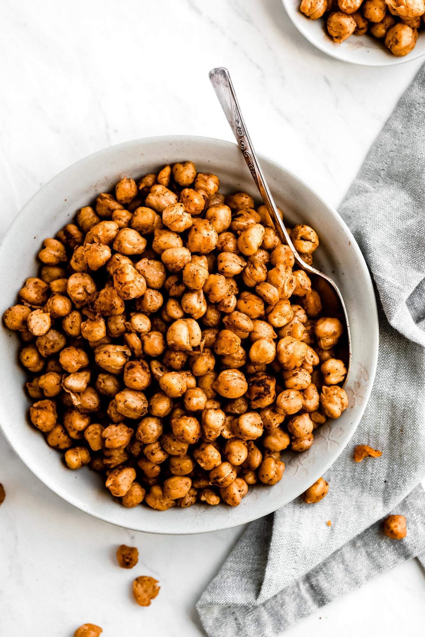 Crispy Roasted Chickpeas Garnish Glaze