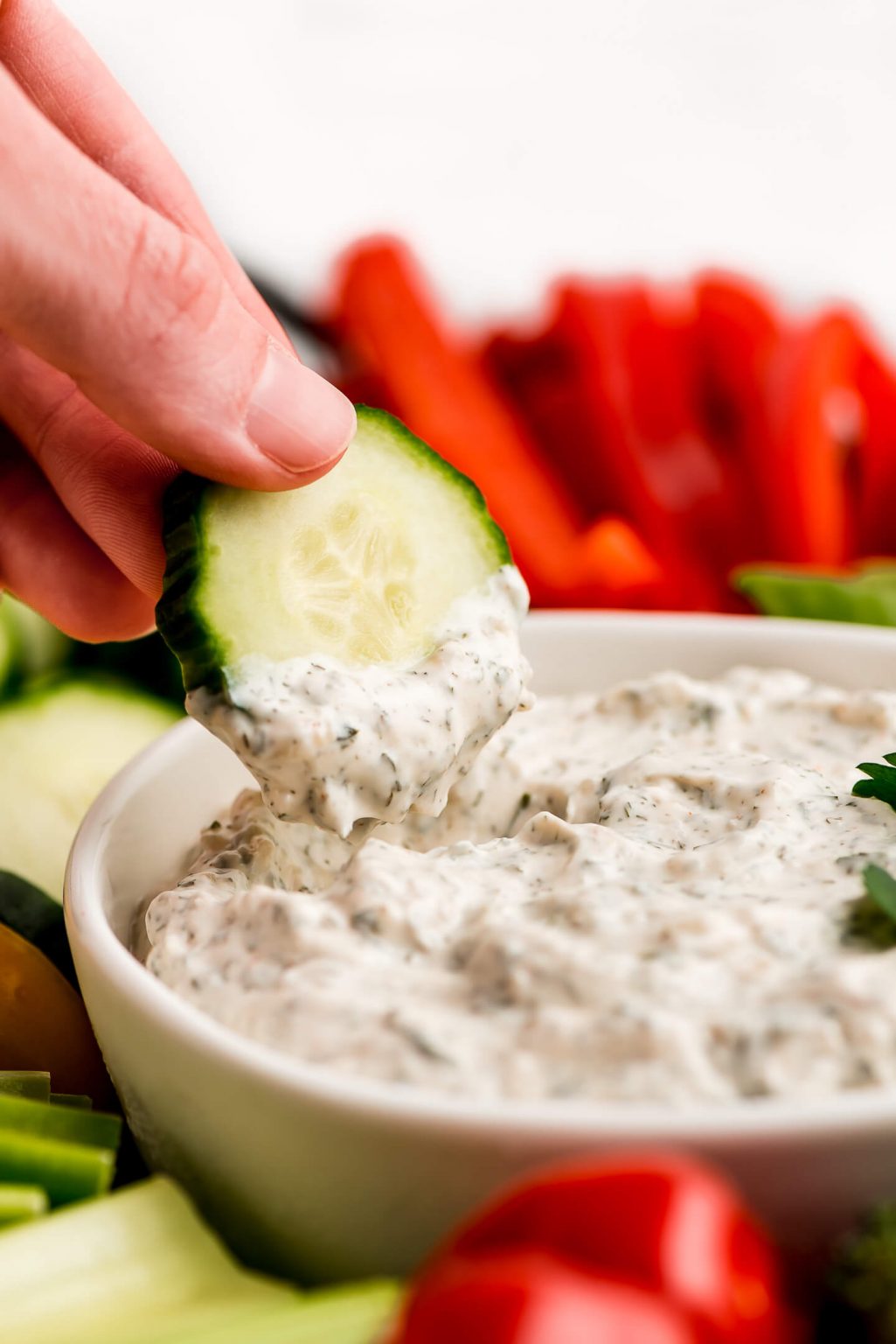 The BEST Veggie Dip - Garnish & Glaze