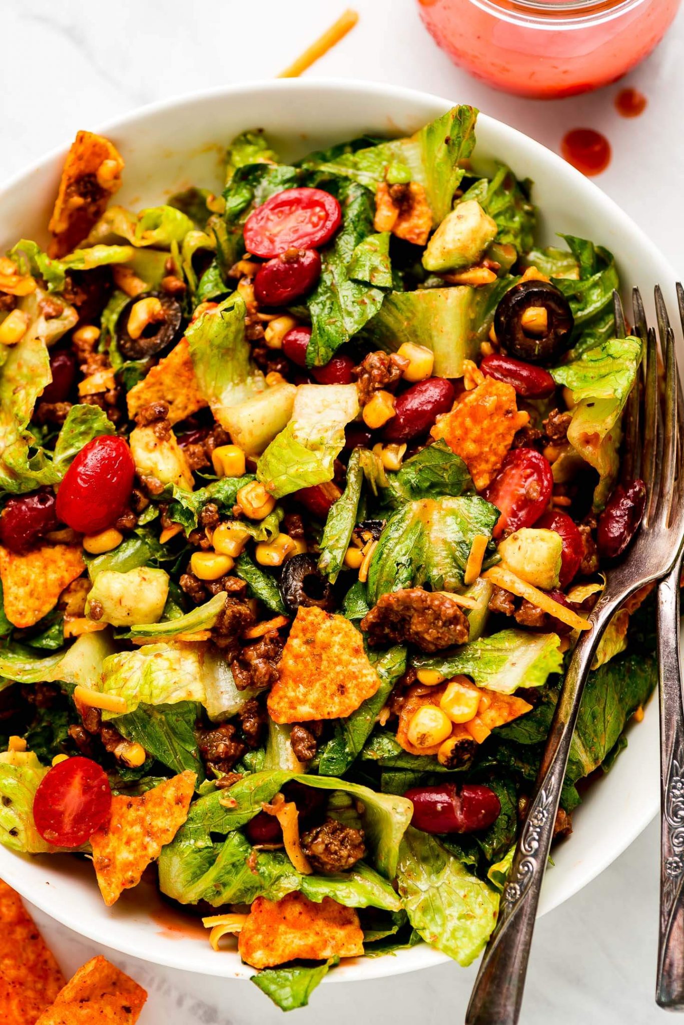 Easy Dorito Taco Salad - Garnish & Glaze