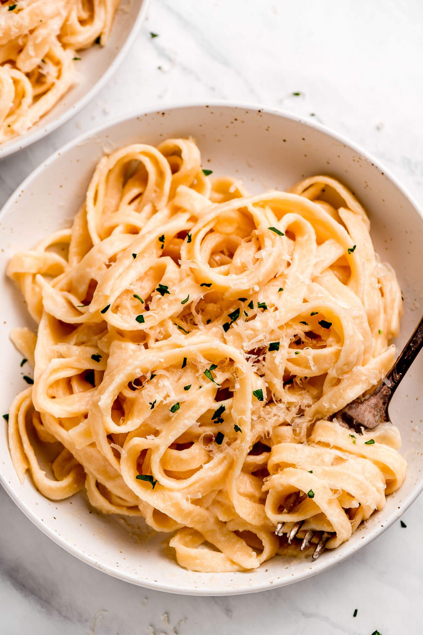 Authentic Fettuccine Alfredo - Garnish & Glaze