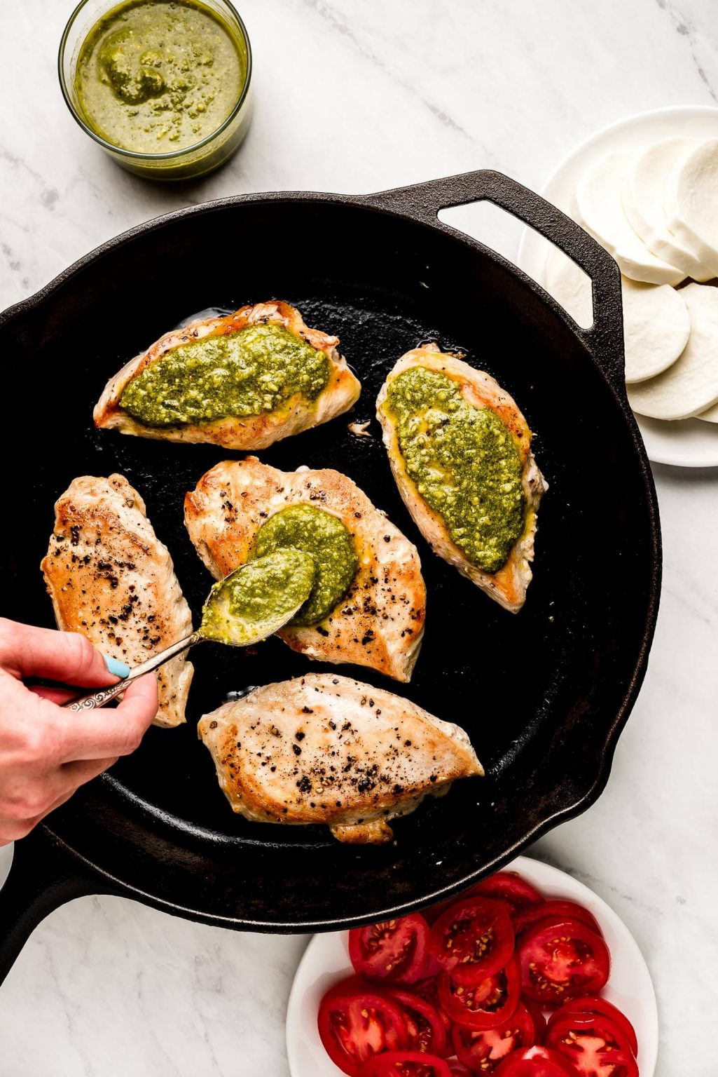 Skillet Caprese Chicken - Garnish & Glaze