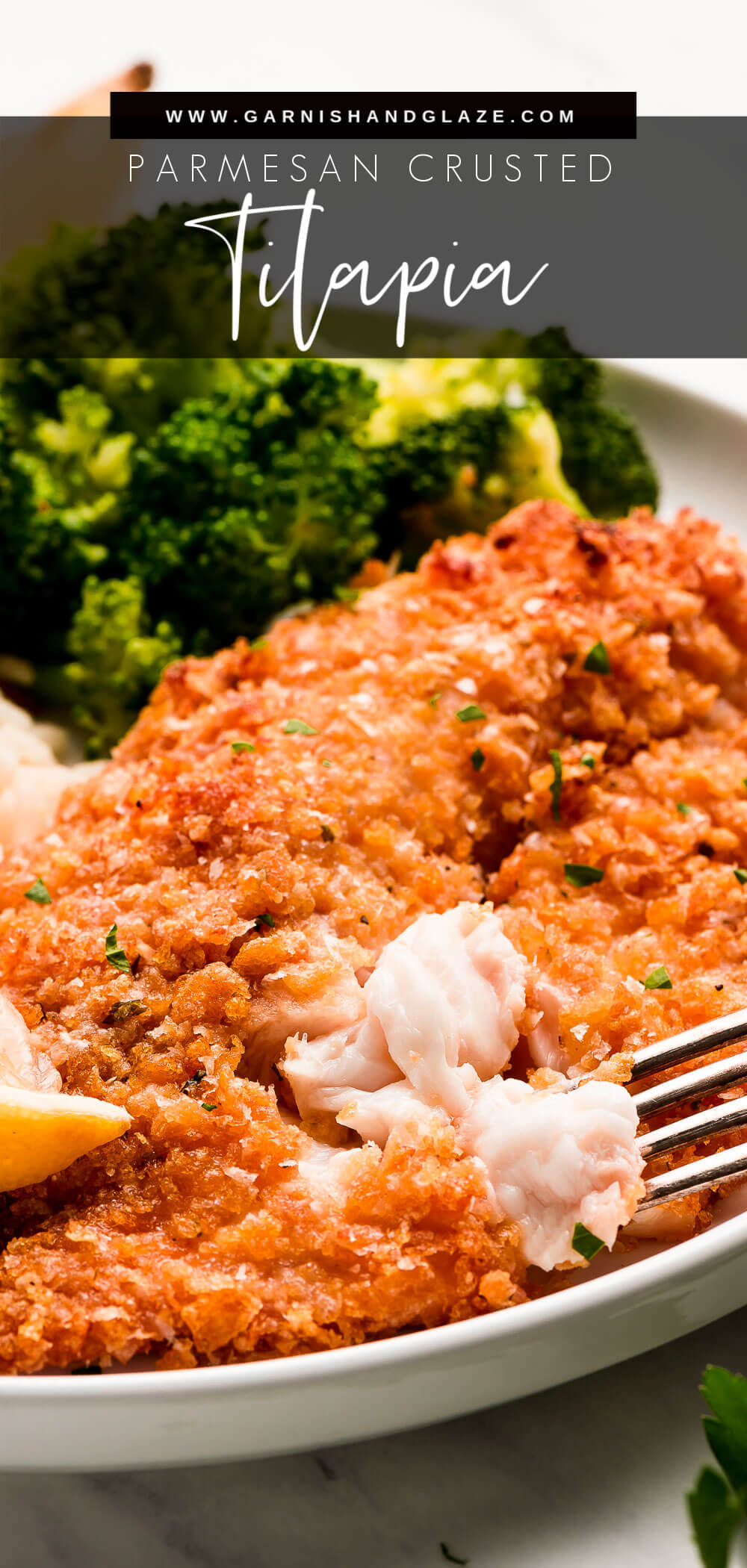 Baked Parmesan Crusted Tilapia - Garnish & Glaze